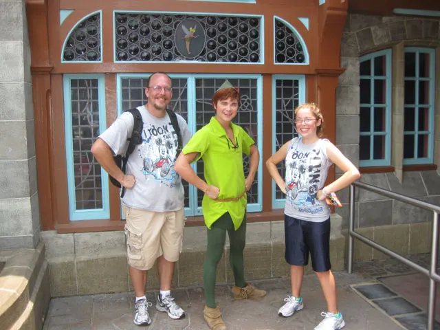Peter Pan at Adventureland Bridge in Magic Kingdom - KennythePirate.com