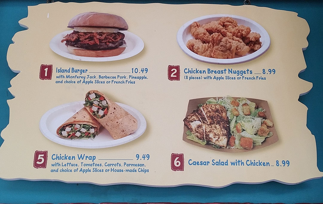 Leaning Palms menu 1 at Typhoon Lagoon - KennythePirate.com