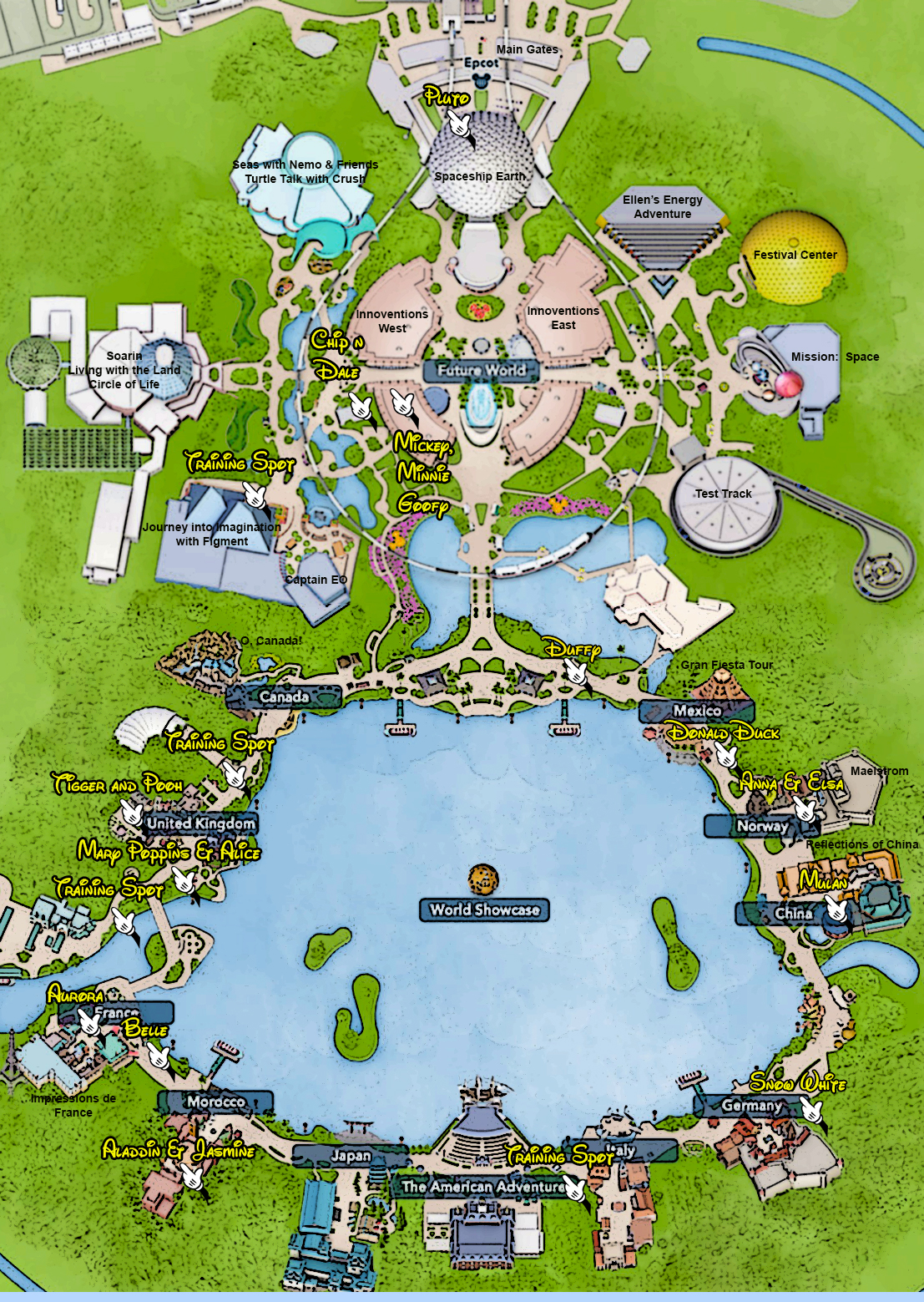 KennythePirate-Epcot-Character-Map - KennythePirate.com
