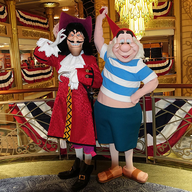 Captain Hook and Mr Smee onboard Disney Fantasy – KennythePirate.com