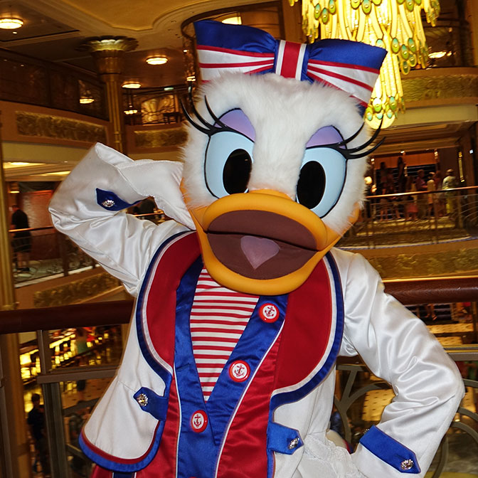 Daisy Duck as Sailor onboard Disney Fantasy - KennythePirate.com