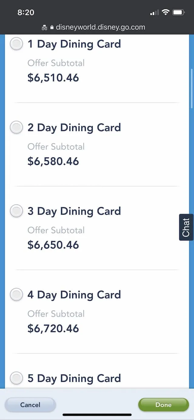 A Disney Dining Plan option is available for select Guests ...