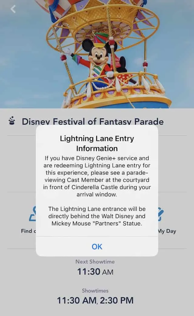Special Viewing Location for Festival of Fantasy Parade using Genie+ ...