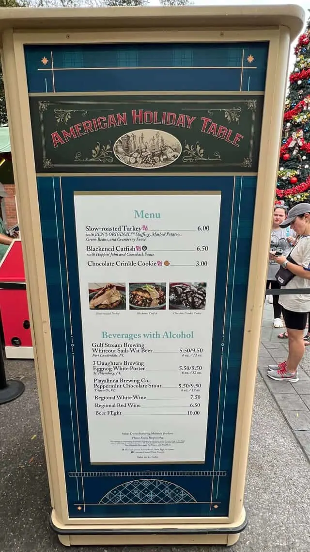 EPCOT’s new Festival of the Holidays booth menus with pricing ...